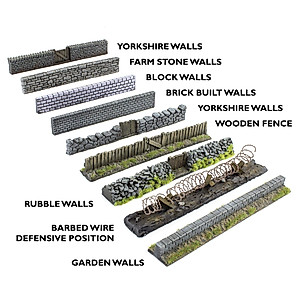 War World Gaming | Rubble Stone Wall | Painted x 30 | 20mm - 28mm Scale Resin Wargaming Tabletop Terrain Scenery