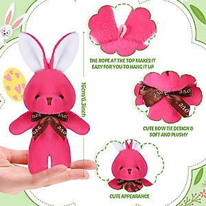 Skylety 21 Pieces Easter Bunny Stuffed Animal Bulk 6.3 Inch Mini Easter Bunny Plush 7 Colors Soft Tiny Plush Toys Small Rabbit Doll Keychain Cute Easter Birthday Party Decorations(Cute Style)