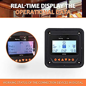 EPEVER MT-50 Remote Meter MT-50 Solar Controller LCD Display Remote Meter Fit for TracerAN, BN, TRIRON Series Solar Panel Battery Regulator