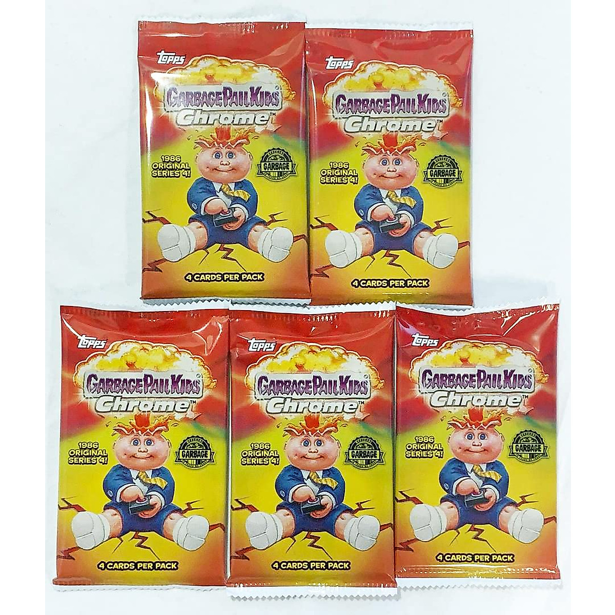 5 Packs Topps 2021 GPK Garbage Pail Kids Chrome Series 4