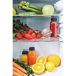 Jaojaopn 10 oz plastic bottles with caps, juice containers with lids for fridge reusable, juice bottles for juicing smoothie milk ginger shots. 8 Pcs