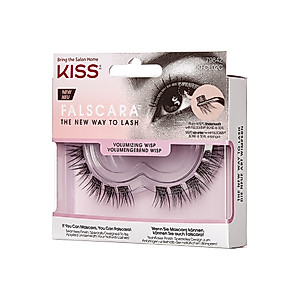 KISS Falscara DIY Eyelash Extension Volumizing Wisps - Featherlight Synthetic Reusable Artificial Eyelashes Pack of 10 Mini Lash Clusters for that Authentic Eyelash Extension Look