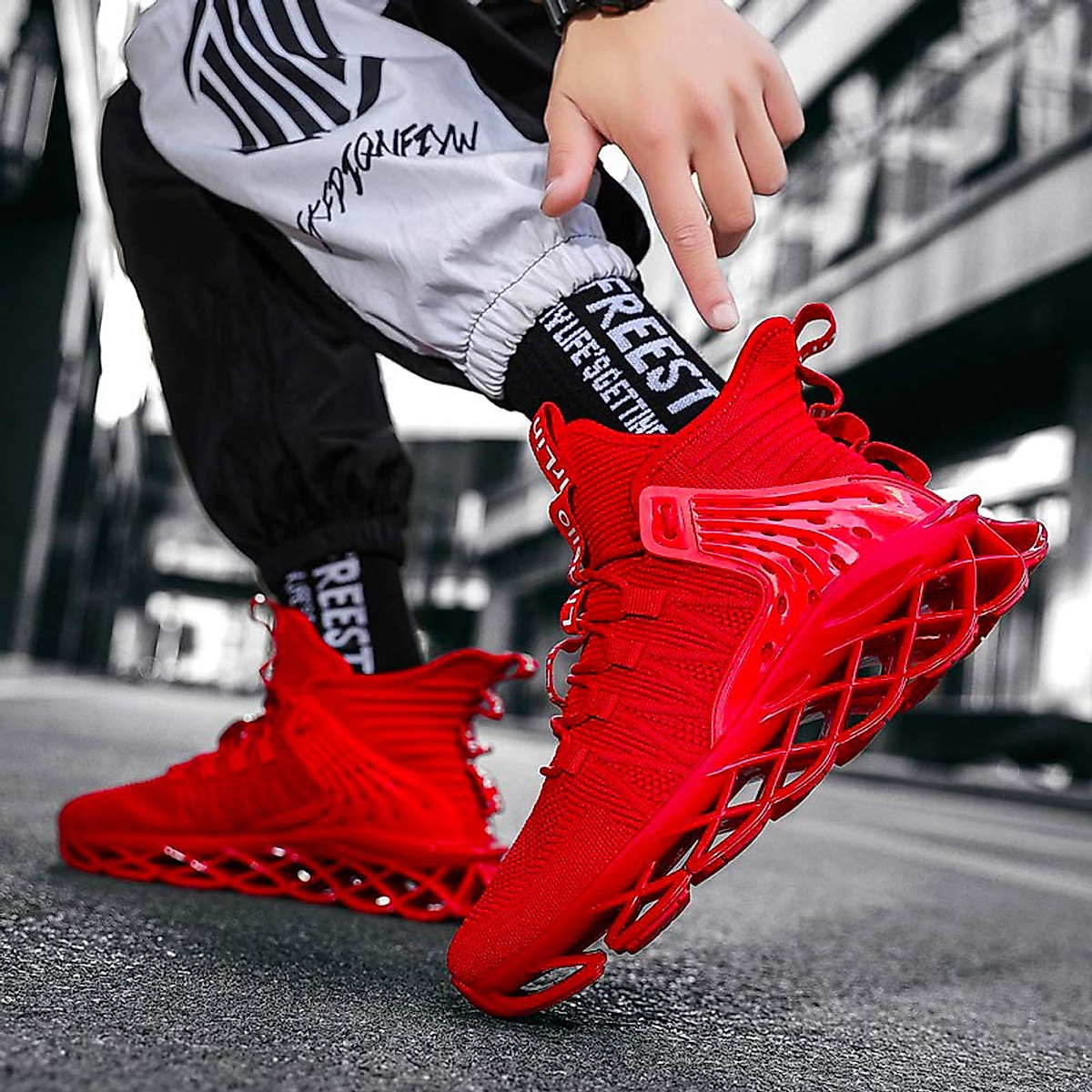 Hello MrLin Men's Running Shoes Non Slip Athletic Tennis Walking Blade Type Sneakers Hip Hop