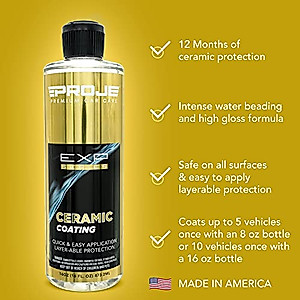Proje Premium Car Care - 12+ Month Ceramic Coating - Easy to Apply - Professional-Grade Ceramic Sealant - Safe on All Surfaces - Hydrophobic Ceramic Sealant For Cars, RVs, Motorcycles, Boats, and ATVs