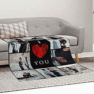 Custom Blanket Memorial Gift with Photo Text Collage: Made in USA, 10 Photos Customized Blankets Personalized Throw Blanket Using My Own Pictures for Family Mom Dad Kids Wife or Lover - 4 Sizes