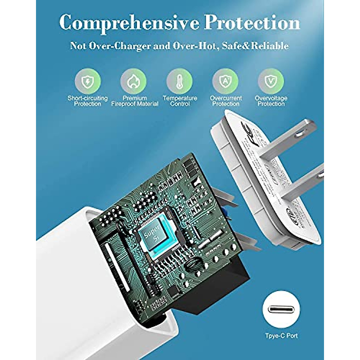 [Apple MFi Certified] iPhone Fast Charger, Veetone 2 Pack 20W USB C Power Delivery Wall Charger Plug with 6FT Type C to Lightning Quick Charge Sync Cable for iPhone 14/13/12/11/XS/XR/X/SE/iPad/AirPods