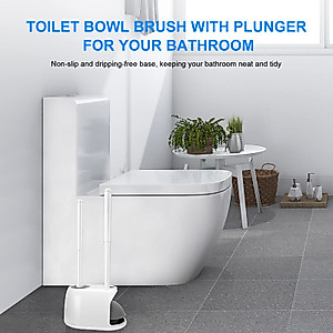 SetSail Toilet Brush and Plunger Set, Toilet Plungers for Bathroom Heavy Duty Toilet Bowl Brush and Holder Hidden Toilet Plunger and Brush Set for Deeply Cleaning