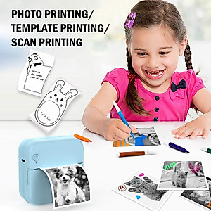 HUIJUTCHEN 10 Rolls Thermal Mini Printer Paper for Inkless Mini Printer, 5 Rolls Thermal Sticky Paper & 5 Rolls Thermal Plain Paper, 57X25mm, for Notes Journal Memo Photo Study