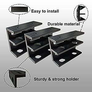 PIAOLGYI Under Desk Double Decker Laptop Holder Mount with Screw,Under Desk Laptop Mount Bracket,Add On Under Table Laptop/Keyboard Storage（3 Pcs）