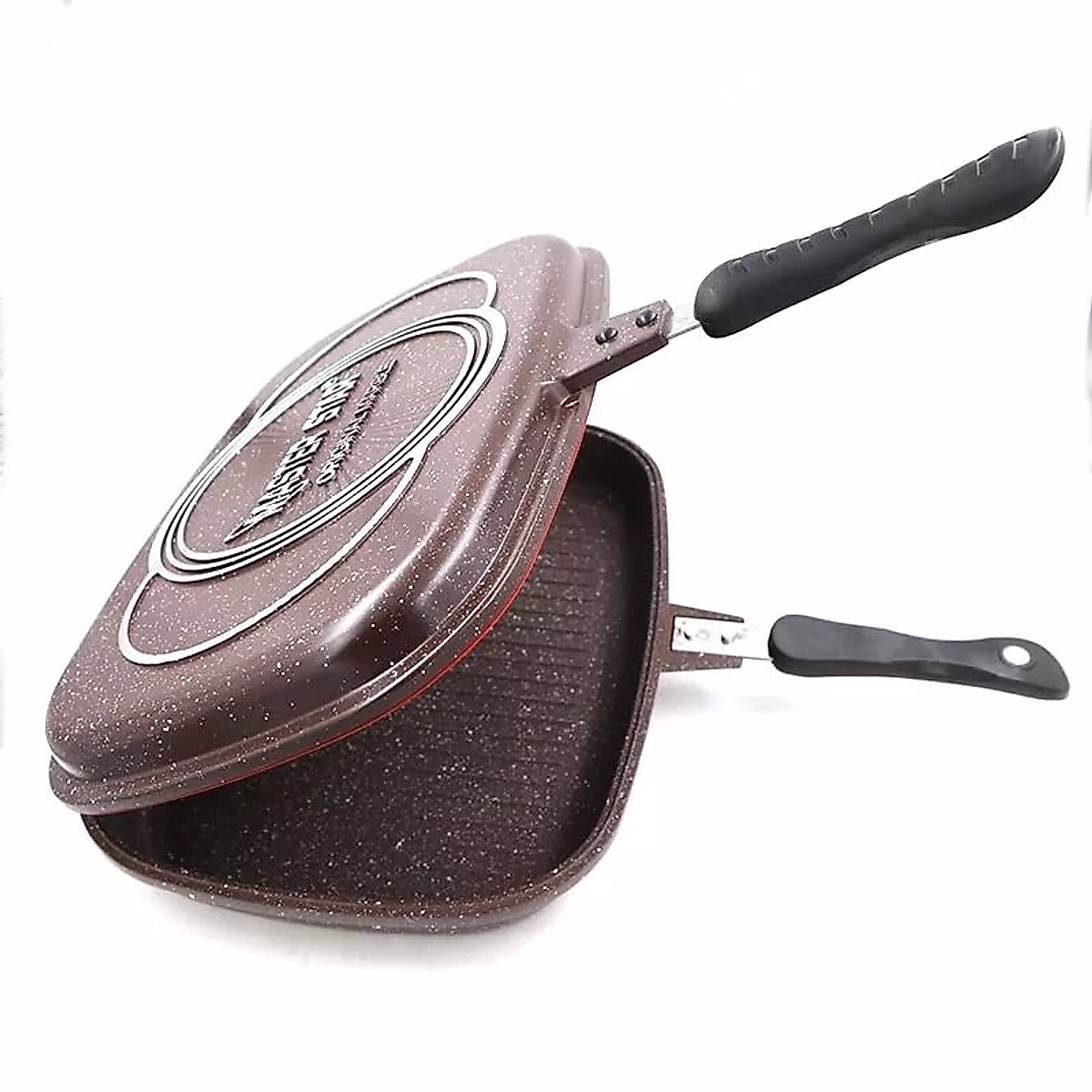 Master Star 36CM double sided fry pan Die-Casting grill Pan Non-Stick baking BBQ/camping cooking tool durable gas cookware