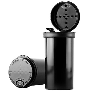 Rip N' Shred Pop Top Storage Container w/Built-In Grinder (Black, 225)