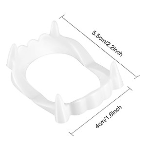 JOVITEC 50 Pieces Plastic Vampire Teeth White Vampire Fangs Fake Werewolf Teeth for Party, Masquerade, Christmas Halloween