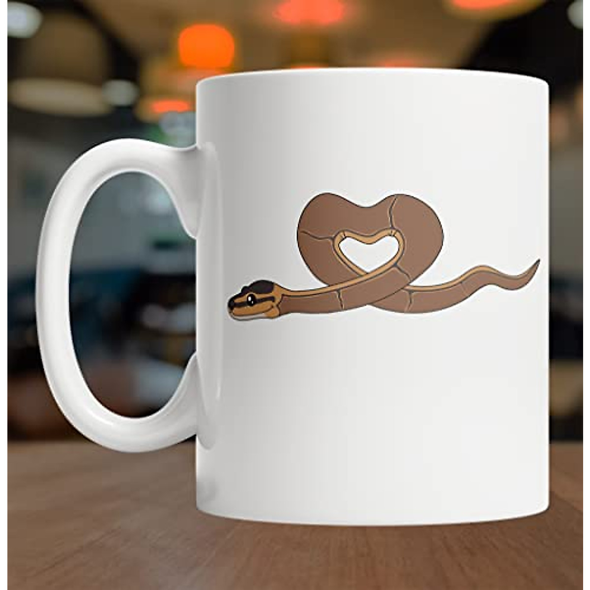 Cute Pinstripe Ball Python Heart Coffee Mug (11oz)