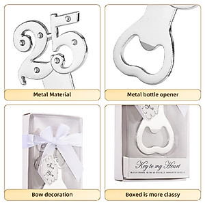 24PCS 25th Birthday Party Favors for Guests,Number 25 Silver Wedding Anniversary Beer Bottle Openers Gifts, Decorations,Souvenirs for Guests for Bridal Shower Favors (24, 25)