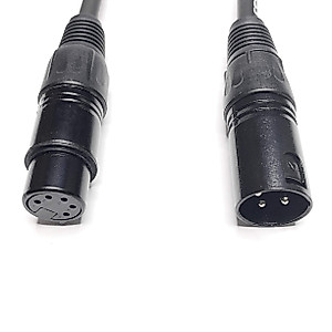CESS-008 XLR3M to XLR5F DMX512 Adapter Cable - 3 Pin Male XLR to 5 Pin Female XLR DMX Turnaround, 6 Inches - 2 Pack