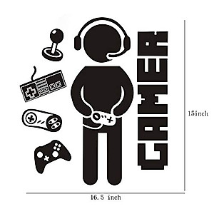 Game Decals for Boys Room, Creative Game Wall Sticker for Kids Room Boys Bedroom Playroom Wall Decor (Game Decal D)
