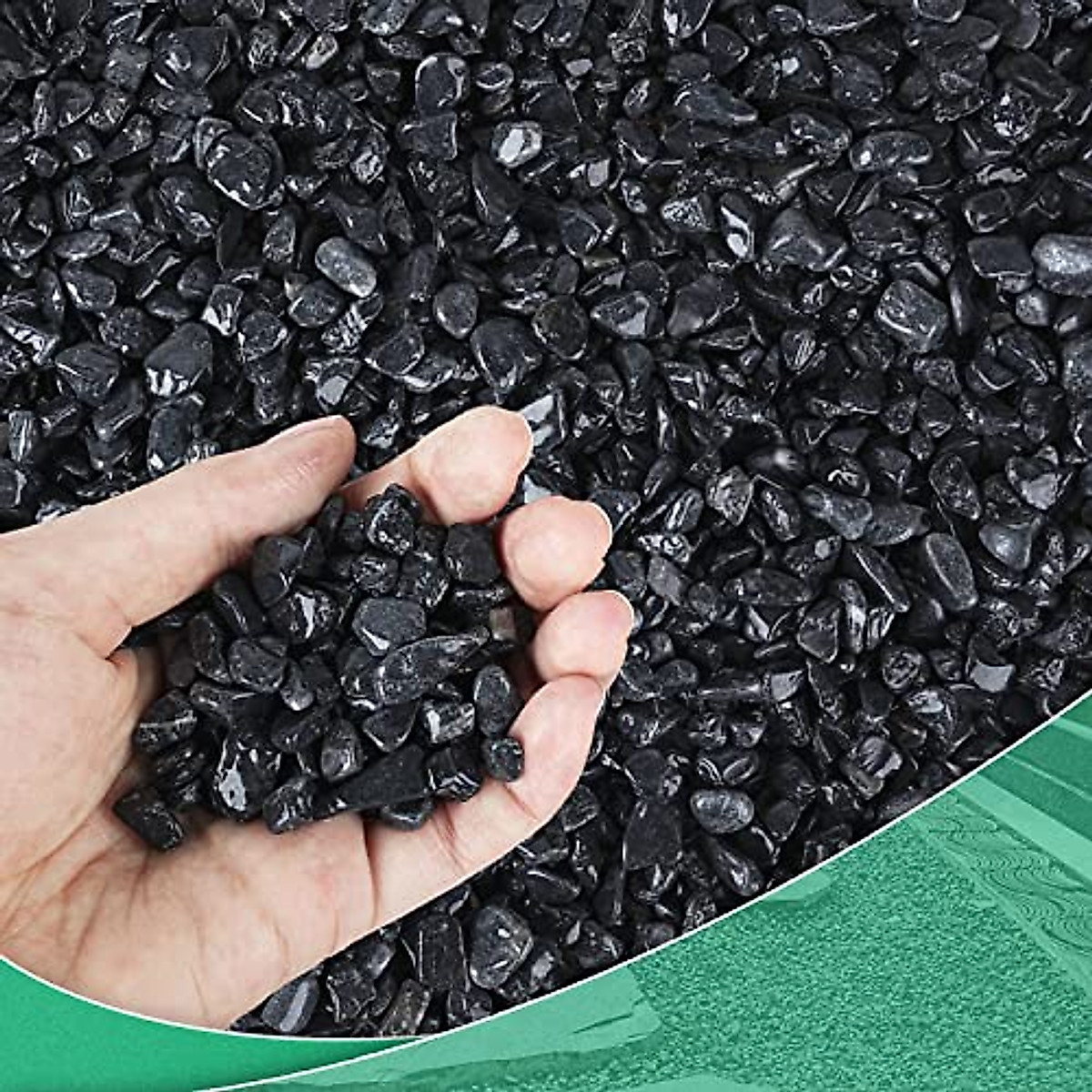 Succulent Rocks for Plants Tiny Pebbles for Planters 4.8LB Pea Gravel Bulk Polished Course Sand Soil Small Decorative Stones for Indoor Bonsai Pots Cactus Top Dressing Aquarium Garden Landscape, Black