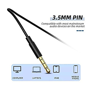 EP-06 Metallic Wired Earphones in-Ear Earbuds, Headset with Build-in Microphone Noise Isolating Headphone with 3.5mm Jack Long Cord 10mm Large Drivers HD Bass Audio for Music Podcast and More