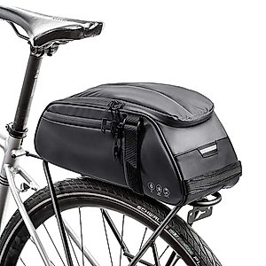 Number-one Bicycle Rear Rack Bag, 8L Multifunctional Waterproof Bike Rack Seat Bag Bike Saddle Bag Outdoor Bicycle Pannier Trunk Shoulder Handbag Bag (Black)