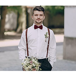 SISIDI Cotton Men's Pre-Tied Bow Tie ,Adjustable Double Layer Bow Tie