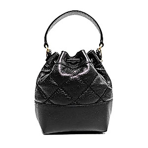 Tory Burch 87869 Willa Mini Black With Gold Hardware Women's Drawstring Bucket Bag