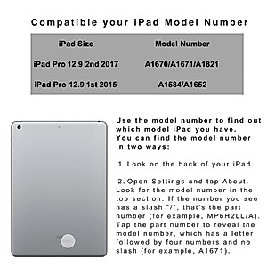 LENRICH iPad pro 12.9 case with Keyboard 2017 2nd 2015 1st Generation, 360 Rotatable Wireless Folio 180 Swivel Stand Hard Cover Auto Sleep Wake up