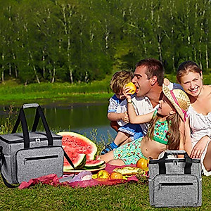 DYD Collapsible Cooler Bag, Insulated 24/48 Can Soft Sided Beach Cooler Lightweight Portable Car Cooler Tote with Large Capacity for Outdoor Travel Picnic Camping Shopping