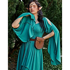 Scarlet Darkness Renaissance Belt Pouch for Women Men Plus Size Medieval Pirate Viking Belt Brown