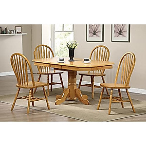 Sunset Trading Selections Arrowback Windsor Dining Side Chair in Light Oak Solid Wood Set of 2