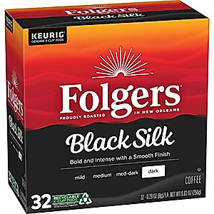 Folgers Black Silk Dark Roast Coffee, 128 Keurig K-Cup Pods