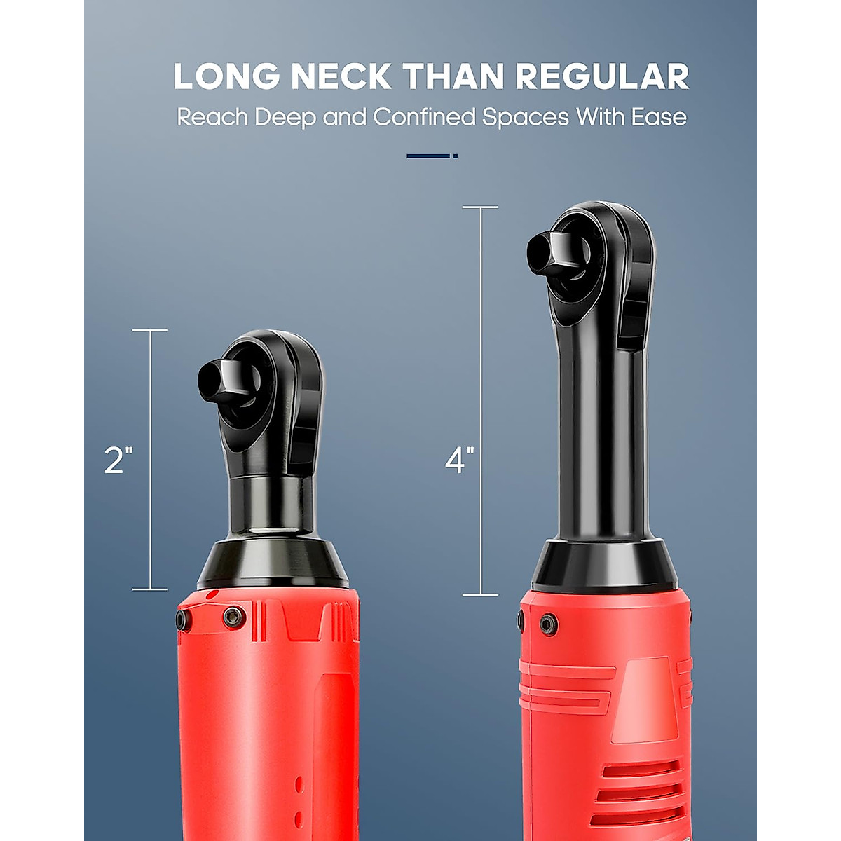 GCCSJ 3/8" Cordless Ratchet Wrench, 18V Cordless Ratchet Wrench, Electric Wrenches 45 FT-lbs 400RPM Electric Ratchet Wrench Set with 2 PCS 2000 Ah Lithium-Ion Battery, 7 Sockets and Charger