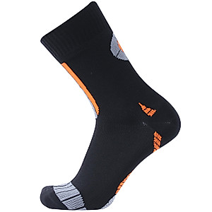 SuMade Waterproof Socks,Unisex Athletic Water Resistant Breathable Mid-Calf Sports Socks for Golf Cycling Running Hiking 1 Pair (Black,Medium)