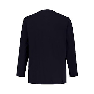 JP 1880 Menswear Big & Tall Plus Size L-8XL Henley, Basic, Top, Long-Sleeve, Button Placket, Up to 8XL Dark Navy XXXXX-Large 702555730
