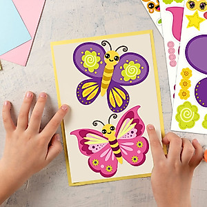 30 Pack Butterflies Stickers for Kids 5 Designs Butterfly Crafts Make a Face Stickers DIY Mix and Match Make Your Own Decals for Festival Gifts Rewards Arts Projects Party Favors Games School Summer