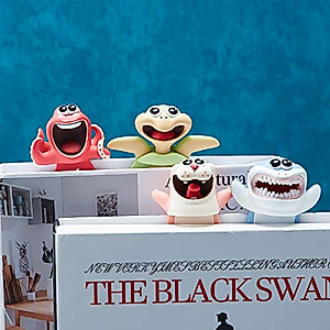 4 Pieces 3D Cartoon Animal Bookmark Funny Animals Reading Bookmark Wacky Bookmark Cute Bookmarks Squashed Ocean Animals Stationery for Teens, Boys and Girls Students