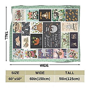 Sloth Throw Blankets Super Soft and Warm Sherpa Sloth Blankets for Couch Sofa Cute Sloth Gifts for Kids and Adults