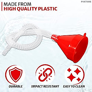 Large Funnel Wide Mouth Plastic Funnel - Oil Funnel for Oil Change Transmission Fluid Funnels for Automotive Use 3" Wide 26" Oil Change Tube- Kitchen Funnels for Filling Bottles Kitchen Accessories