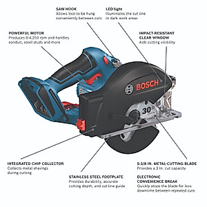 Bosch GKM18V-20N-RT 18V Lithium-Ion 5-3/8 in. Cordless Metal-Cutting Circular Saw (Tool Only) (Renewed)