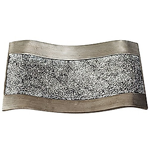 Creative Scents Schonwerk Centerpiece for Dining Room -Crackled Mosaic Design- Home Coffee Table Decor Decorations Centerpiece for Dining/Living Room- Best Wedding Gift (Silver)