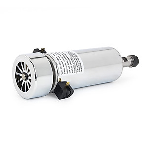 RATTMMOTOR 800W Spindle Motor Kit, 0.8KW 110V ER11 20000RPM 0.79NM Air Cooled DC Spindle Motor+Mach3 Fuction Motor Speed Controller Power Supply Converter AC110V/220V+52mm Mount Clamp for CNC Machine