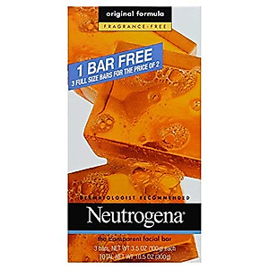 Neutrogena Transparent Facial Bar Unscented Pack, 3 Count (Pack of 6)