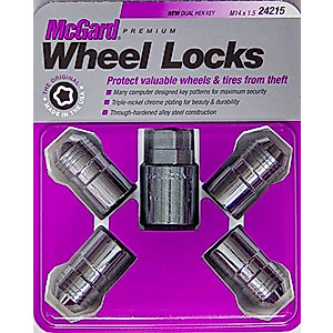 MCGARD 24215 Chrome Cone Seat Wheel Locks (M14 X 1.5 Thread Size) - Set of 4