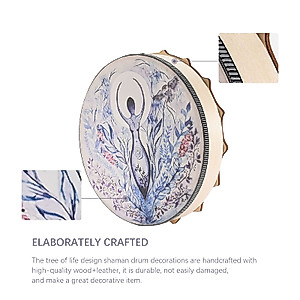 RXMORI 2Pack Shaman Drum,Shaman Drum Mother Of Life Siberian Drum Spiritual Music,Handmade Shaman Drum With Drum Stick,Sound Healer Shaman Drum