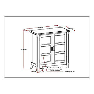SIMPLIHOME Burlington SOLID WOOD 30 inch Wide Transitional Low Storage Cabinet in White for the Living Room, Entryway and Family Room