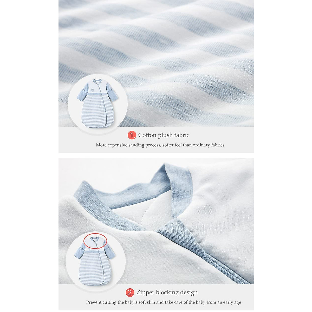 Babyah Kids Wearable Blanket Toddlers Baby Sleeping Bag Sleeves Detachable