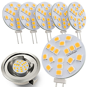G4 LED Bulb Warm White 3000K 2W - 20 Watt Halogen JC Bulb Replacement G4 Bi Pin Bulb - LED Appliance Bulb Range Hood 20W 12V G4 Base T3 - 12 Volt ac/dc Under Cabinet Puck Light Bulbs - 6 Pack