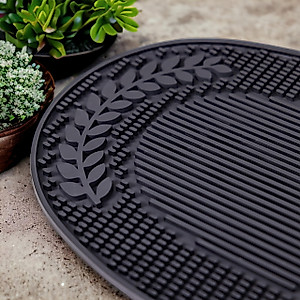 Party Mat for Bar or Kitchen, Heat/Water Resistant Dish Drying Mat, PVC Hot Pad for Kitchen Counter, Coffee Mat - 20.5" x 13.5" XL- Insulated Mat Kitchen Accessory - Black