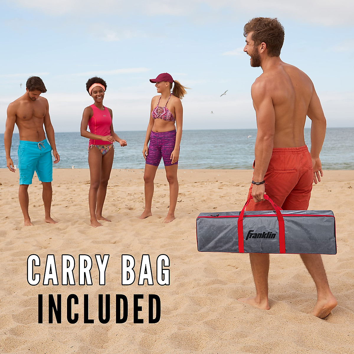 Franklin Sports Elite Volleyball Net Set - Includes Pro Style Volleyball with Pump, Poles/Net, Stakes, Ropes, Boundary Kit- Beach or Backyard Volleyball - Easy Setup