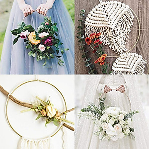 Outuxed 8pcs 10inch Metal Crafts Hoops Wreath Macrame Creations Ring for DIY Crafts Dream Catchers, Floral Macrame Hoop for Wedding Decor, Wall Hanging Craft, Gold