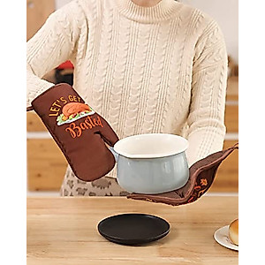Thanksgiving Apron Mitt and Pot Holder Thanksgiving Kitchen Gift Set Happy Thanksgiving Fall Turkey Cooking Chef Adjustable Baking Apron Funny Housewarming Friendsgiving Wedding Gifts for Women